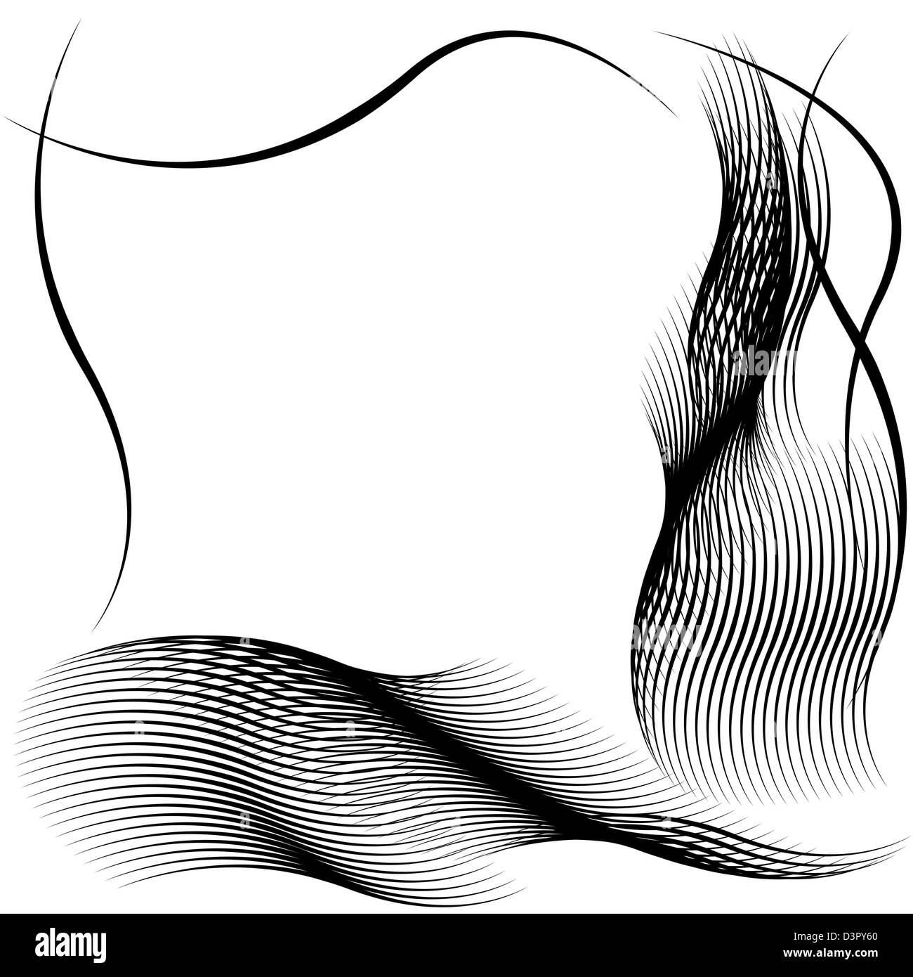 Abstract silhouette of wavy patterns isolated on a white background ...