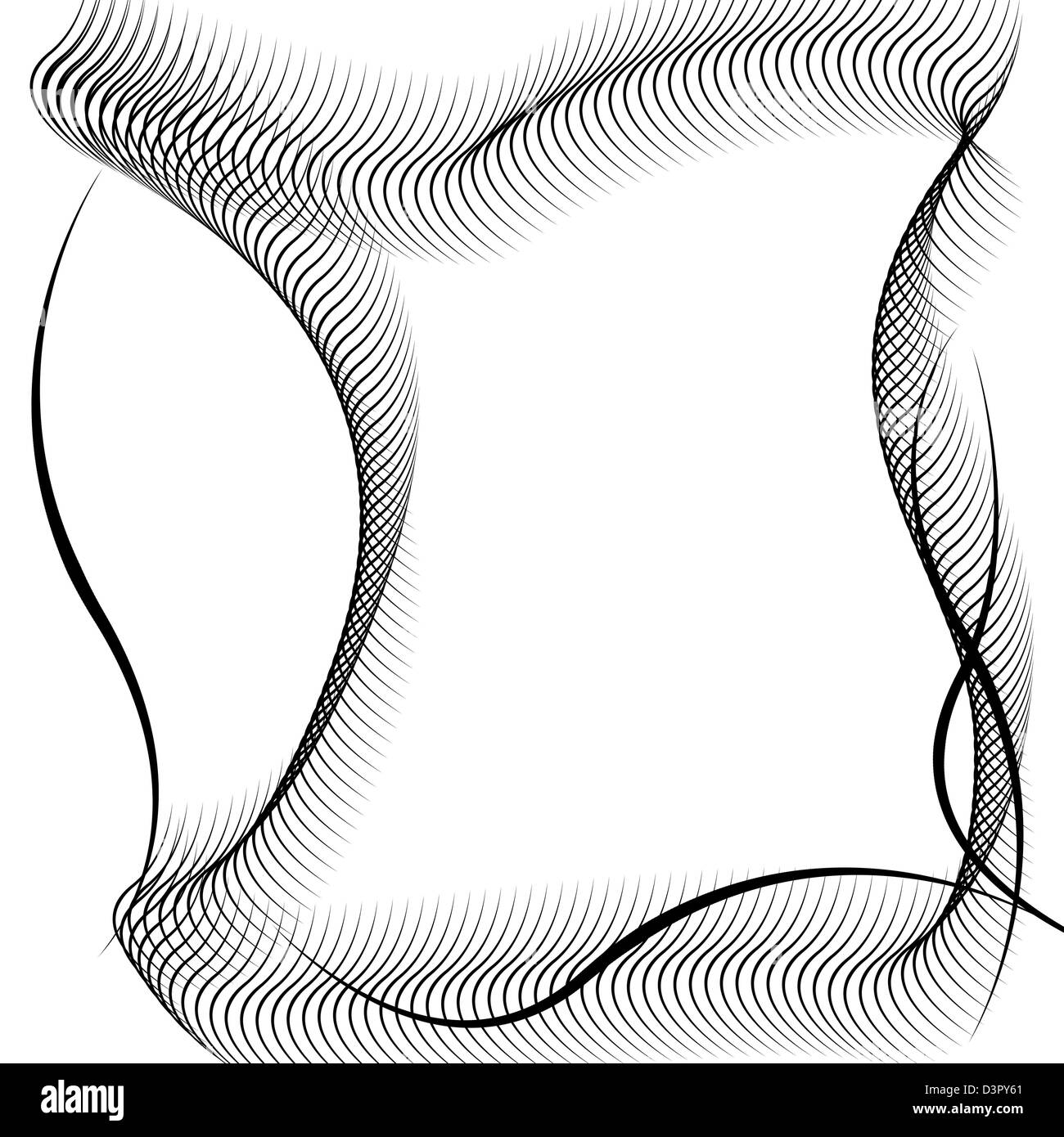 Abstract silhouette of wavy patterns isolated on a white background ...