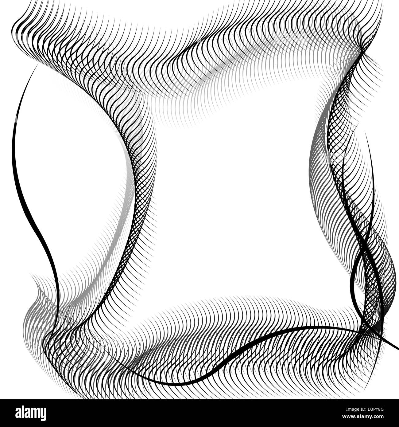 Abstract silhouette of wavy patterns isolated on a white background ...