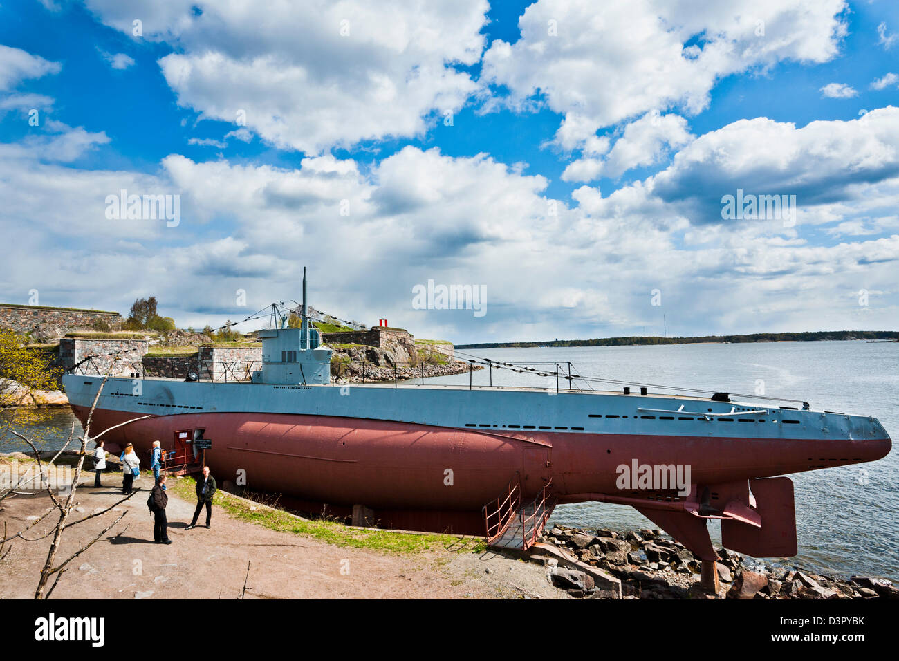 Finland, Helsinki, submarine Vesikko at Suomenlinna maritime fortress ...
