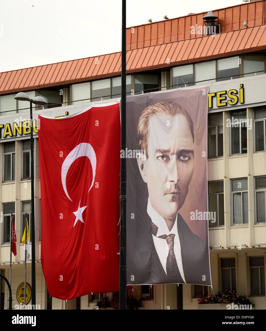 Turkey flag and Kemal Ataturk Stock Photo - Alamy