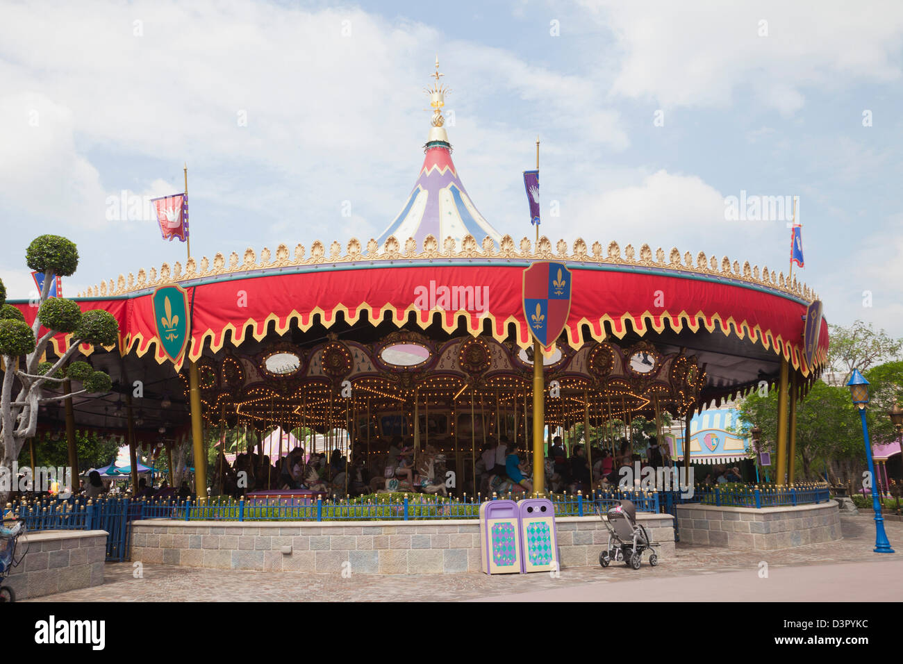 Carousel at Hong Kong Disneyland, Lantau Island, Hong Kong, China Stock ...