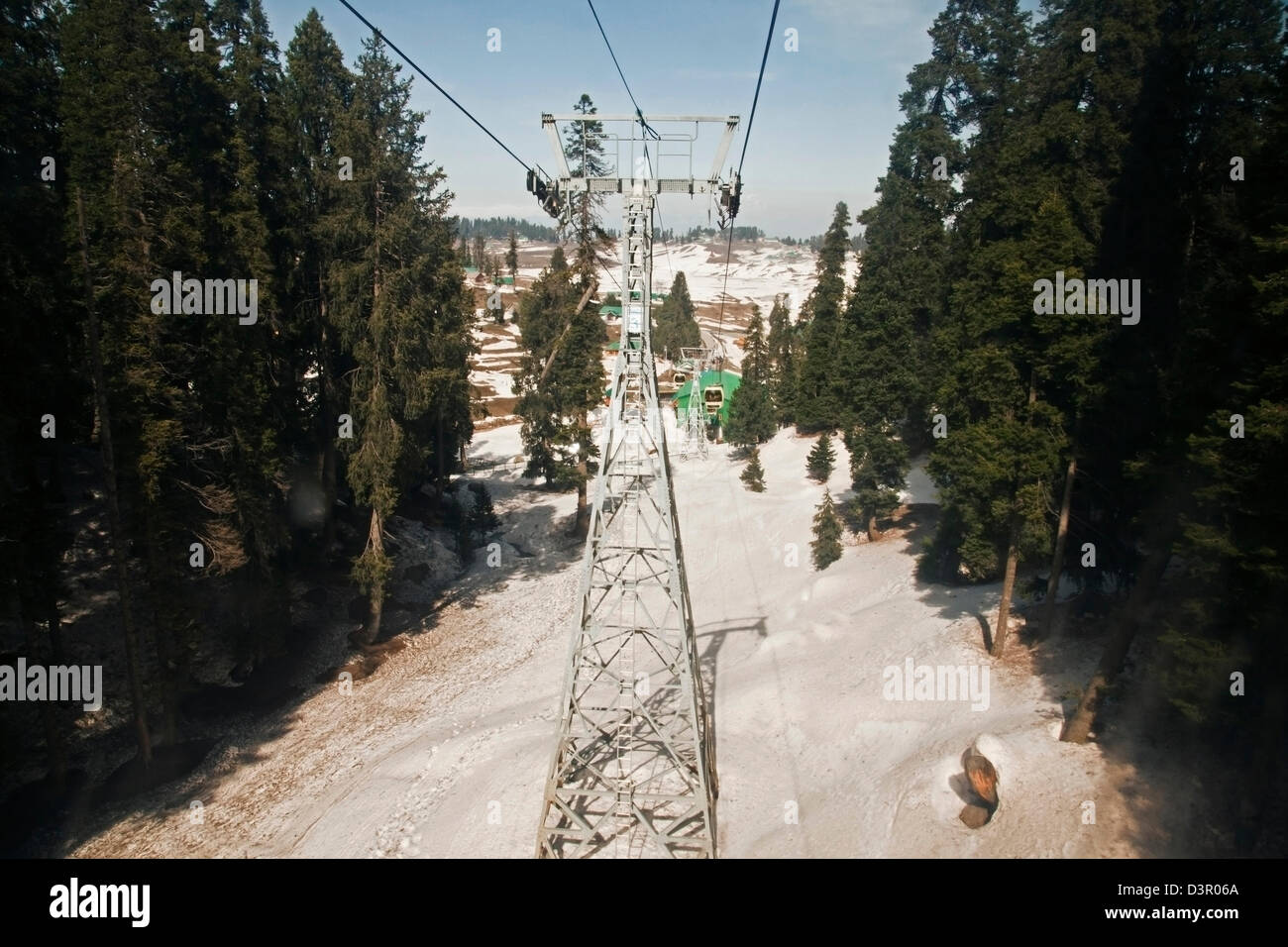 Overhead cable cars, Gulmarg, Jammu And Kashmir, India Stock Photo - Alamy