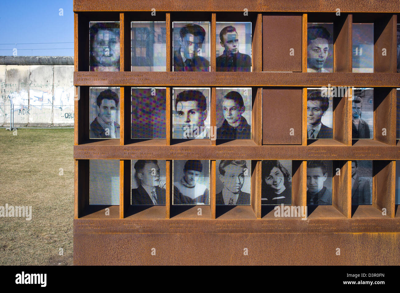 Berlin, Germany, the memory window of the Berlin Wall Memorial Stock ...