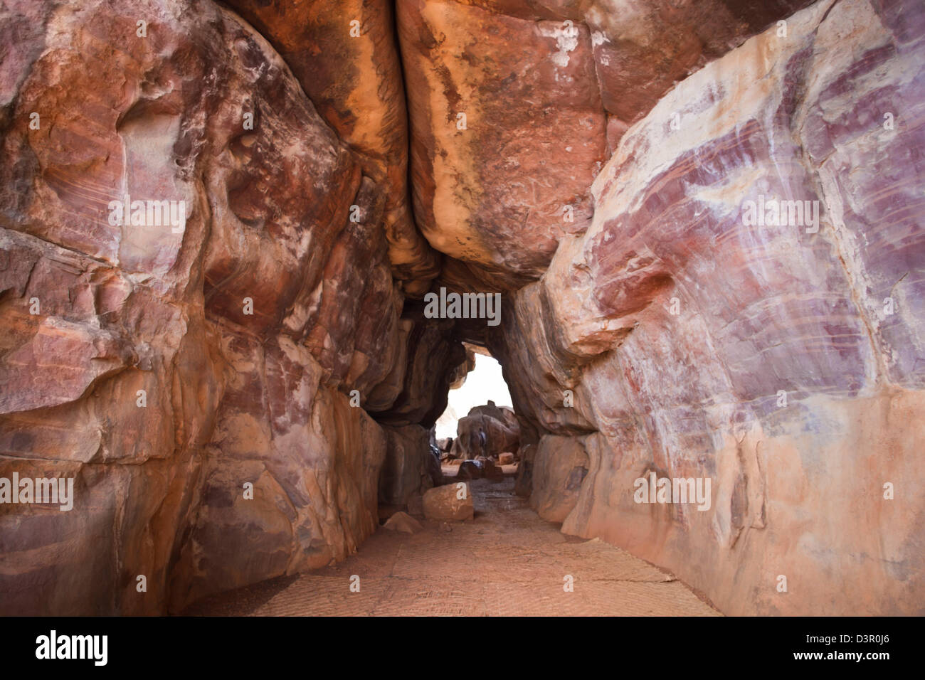 Entrance of a cave, Bhimbetka Rock Shelters, Raisen District, Madhya ...