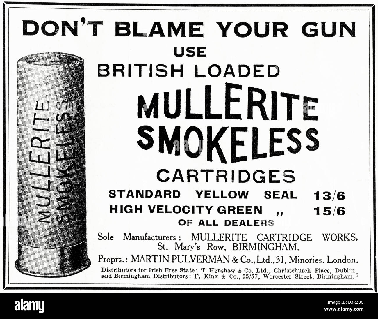 Vintage british gun adverts hi-res stock photography and images - Alamy