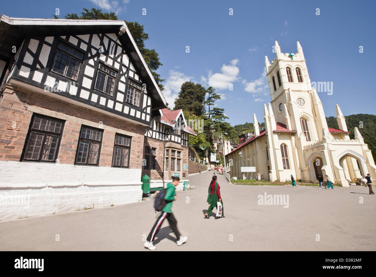 State Library building and Christ Church, Shimla, Himachal Pradesh ...