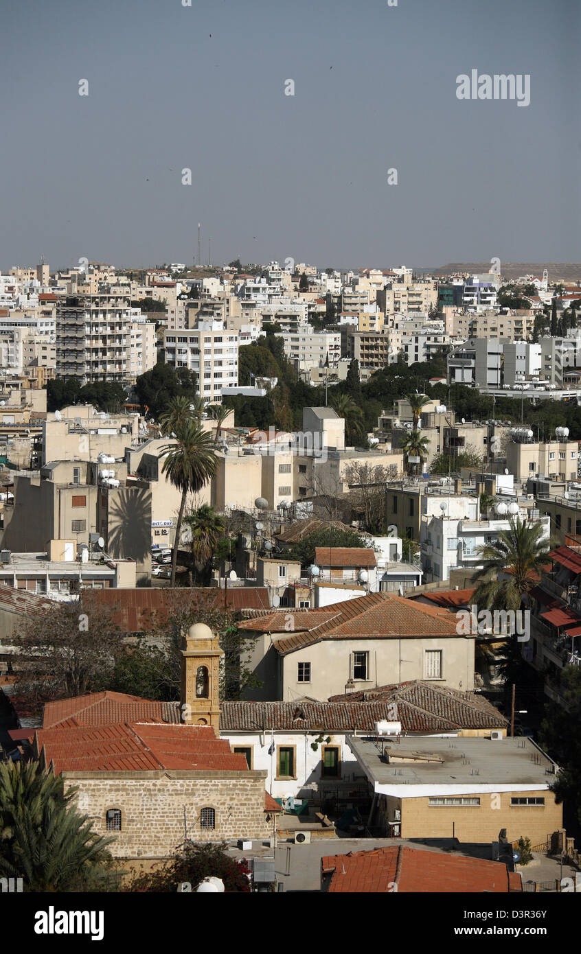 Nicosia, Cyprus, old and new buildings in the Greek part of the city ...