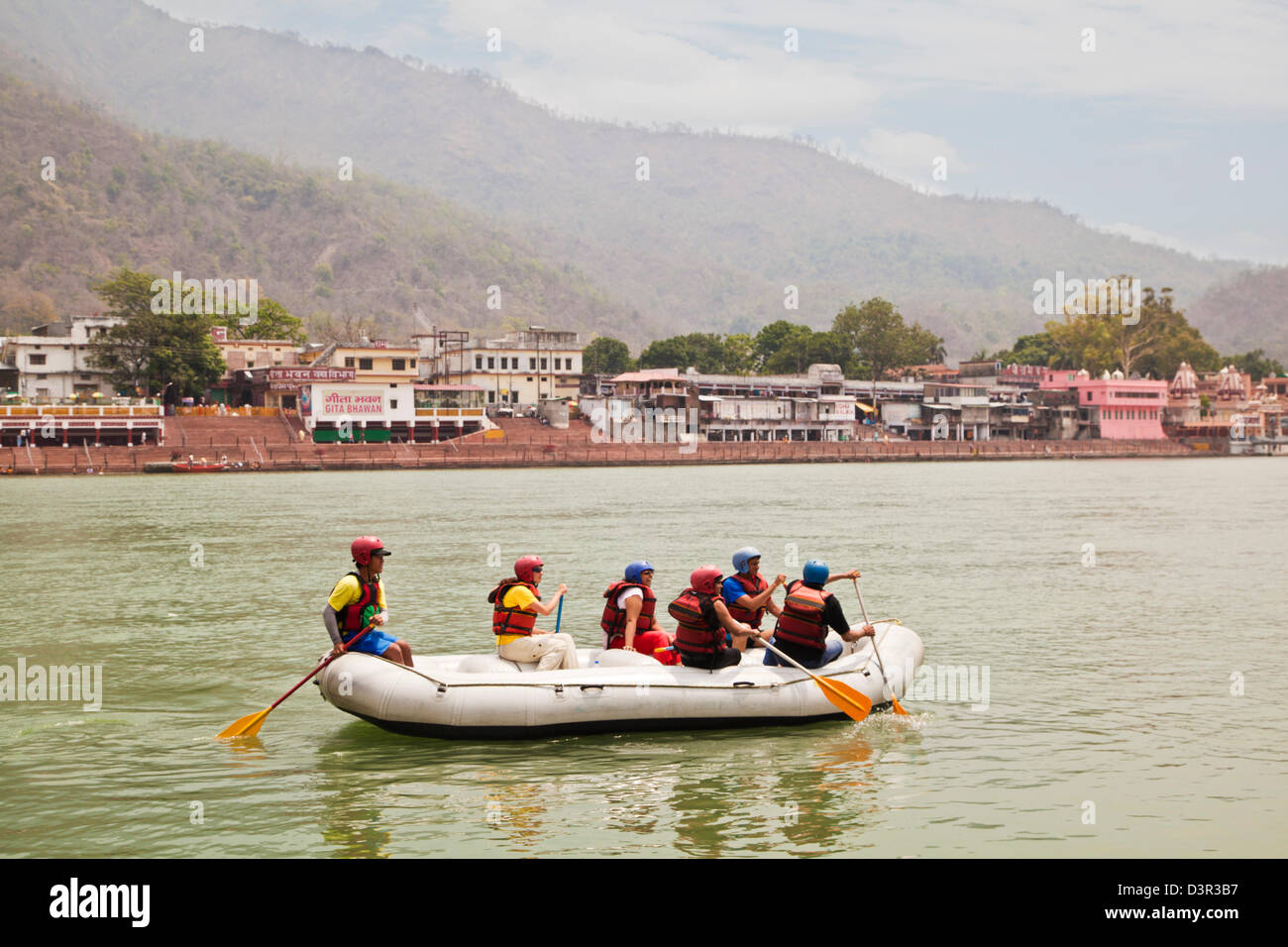 People rafting in Ganges River, Rishikesh, Uttarakhand, India Stock ...