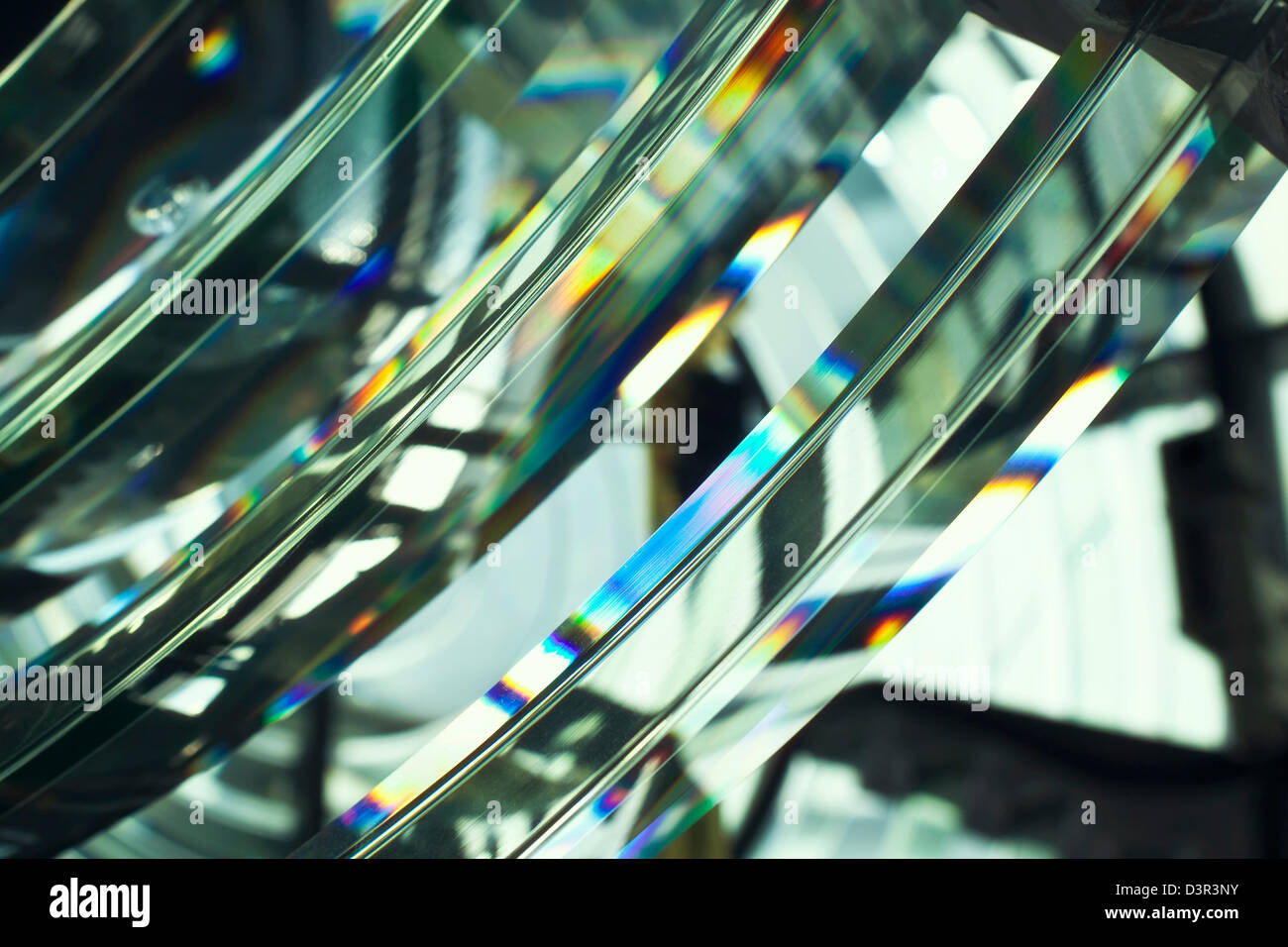Searchlight beacon glass with rainbow spectrum close-up Stock Photo - Alamy
