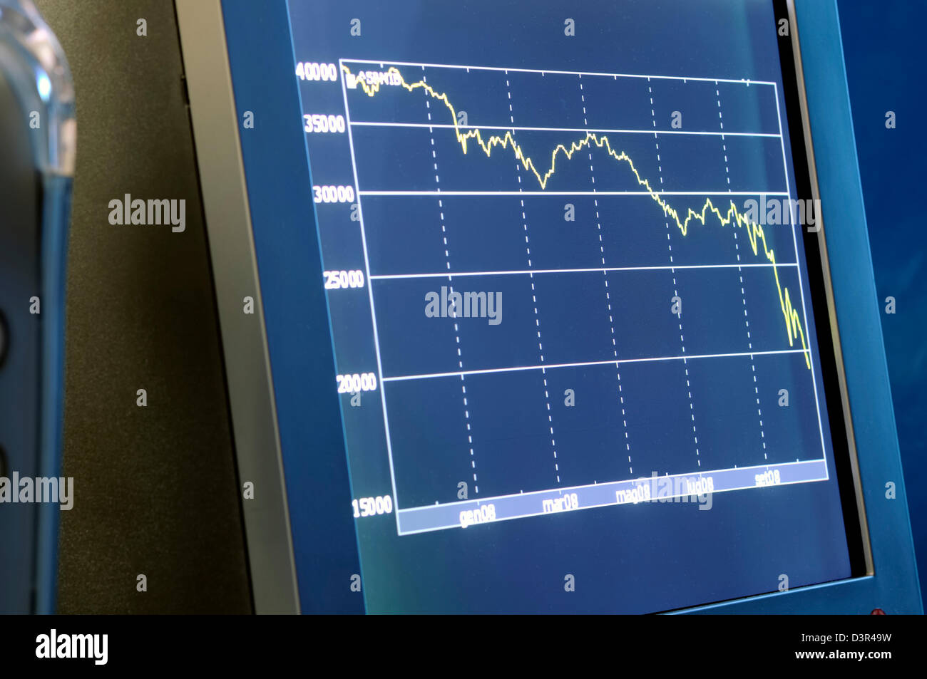 Chart on the computer monitor Stock Photo - Alamy