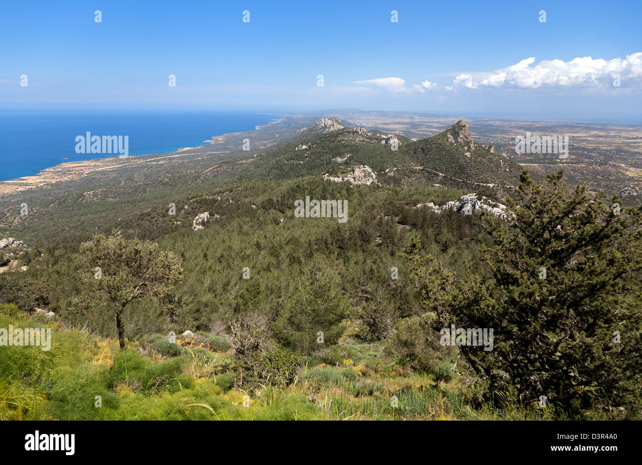 Kantara, Turk Republic of Northern Cyprus, overview of the peninsula ...