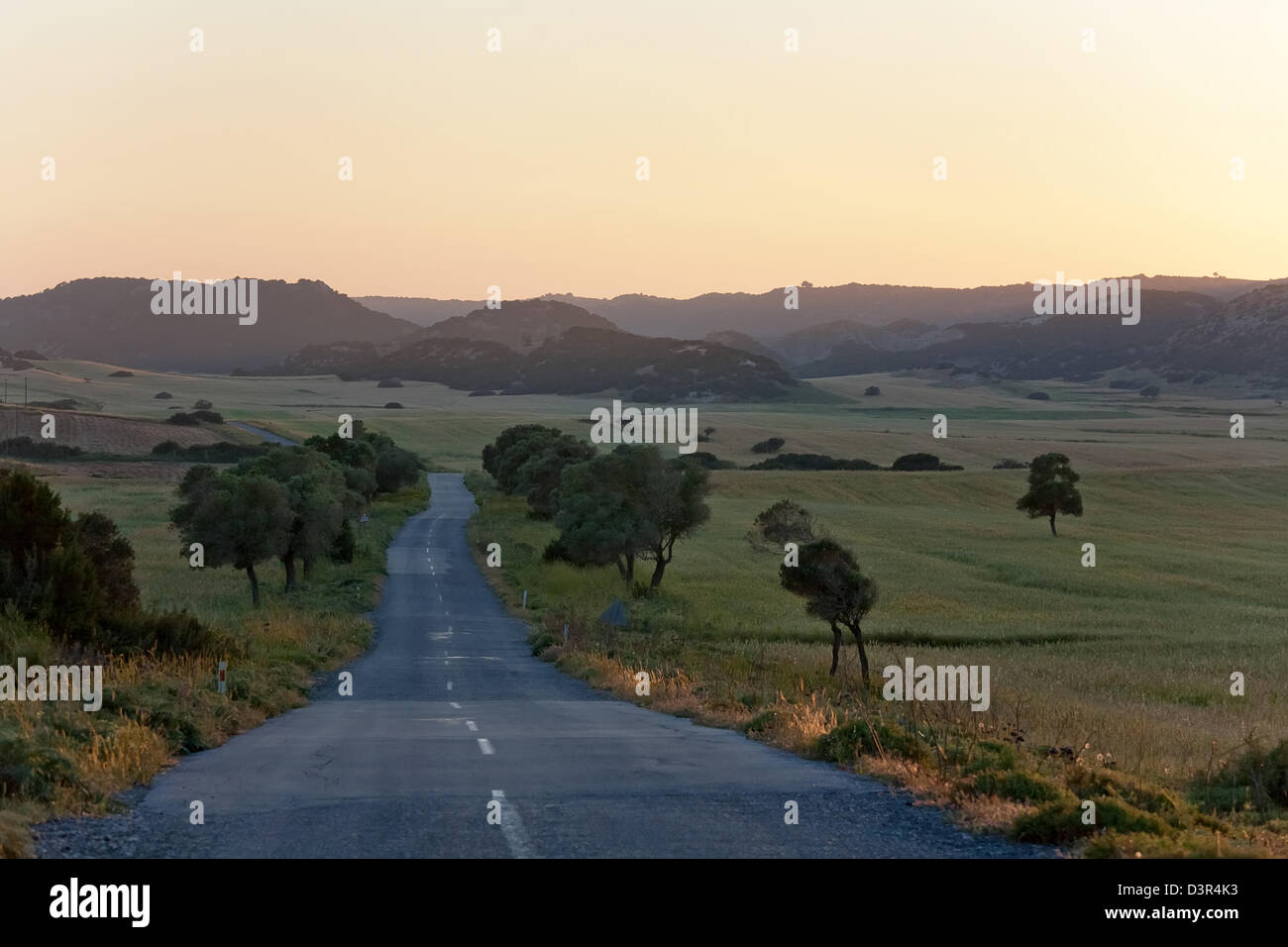 Dipkarpaz, Turk Republic of Northern Cyprus, the only road on the ...