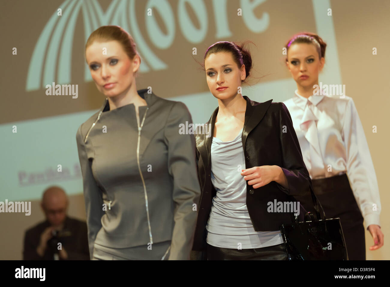Poznan, Poland, models presenting the new collection of fashion label ...