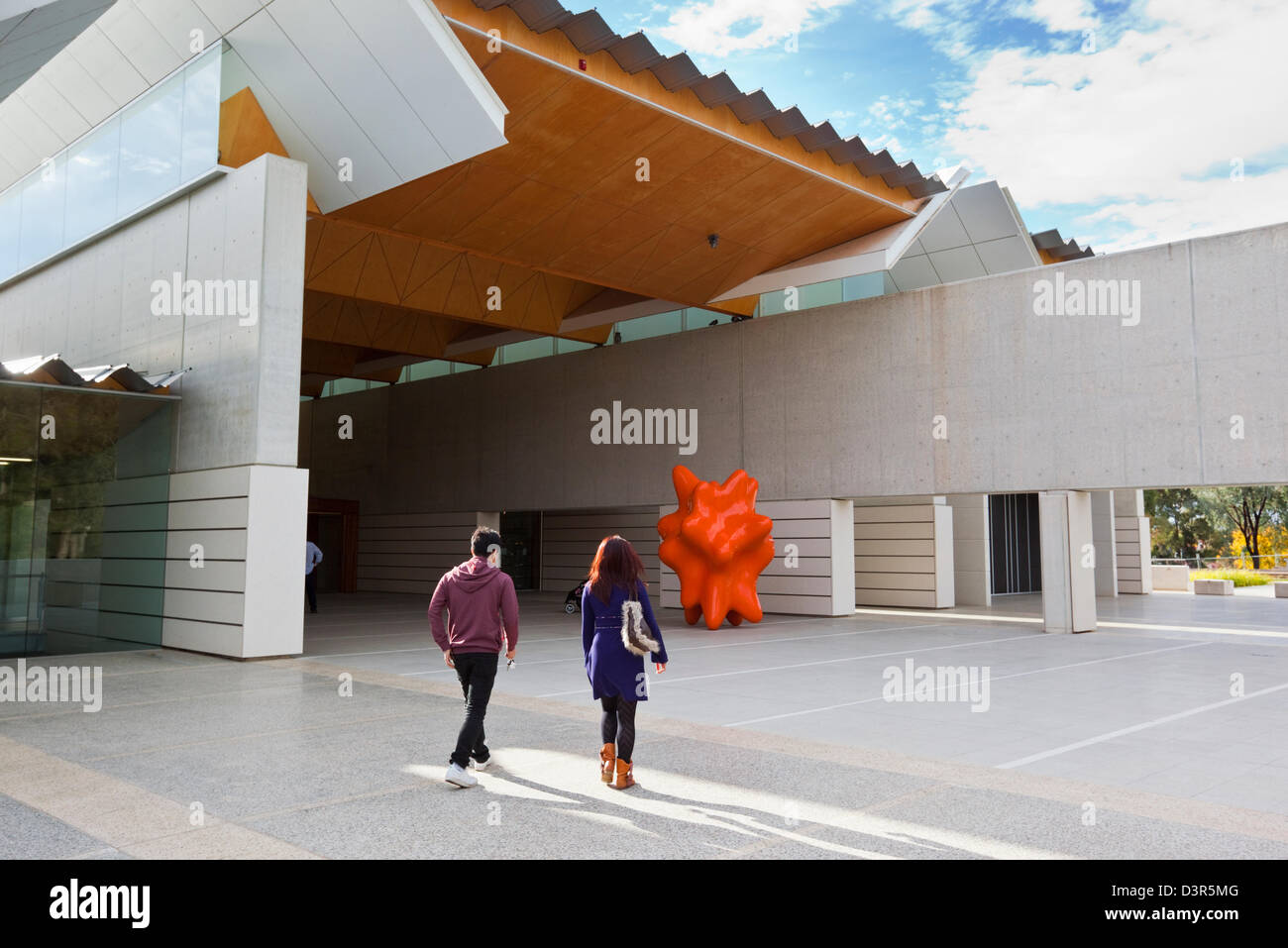 Tourists outside the National Portrait Gallery. Canberra, Australian ...