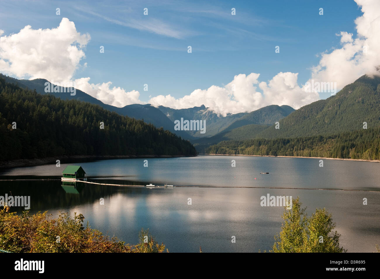 North Vancouver, Canada, the Cleveland Dam in the Capilano reservoir ...