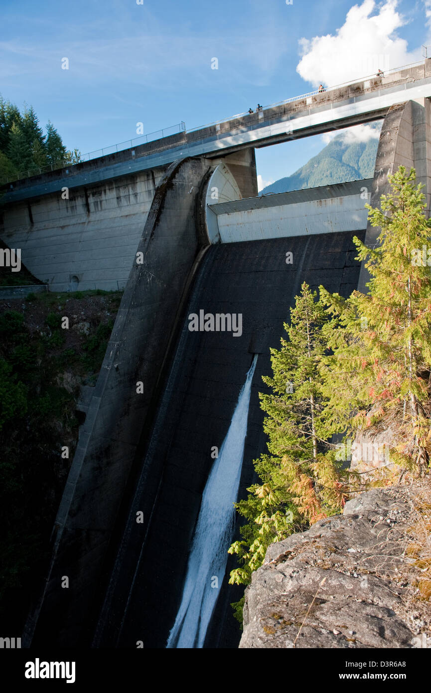 North Vancouver, Canada, the Cleveland Dam in the Capilano reservoir ...