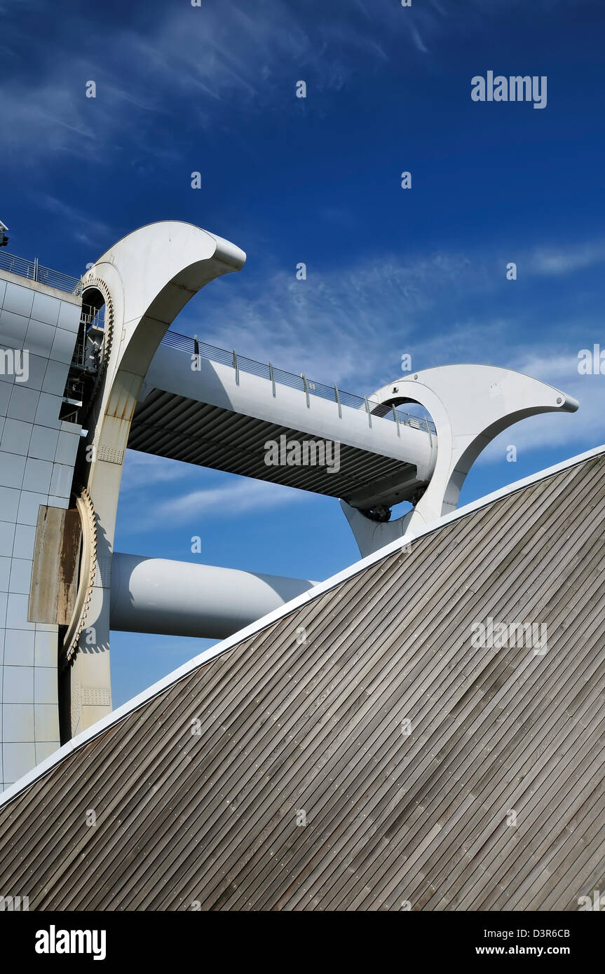 A section of the Falkirk Wheel looks over the Centre's building Stock ...