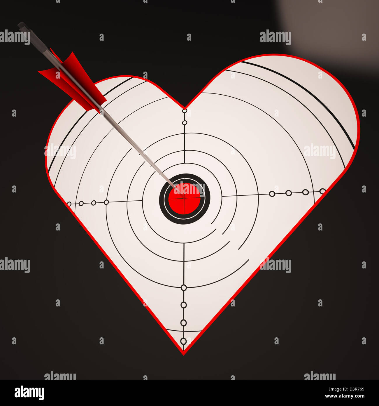 Heart Target Showing Successful Winner In Love Stock Photo - Alamy