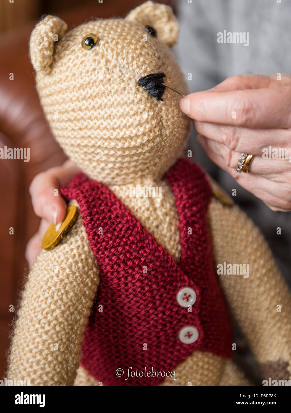 Making a teddy bear doll Stock Photo - Alamy