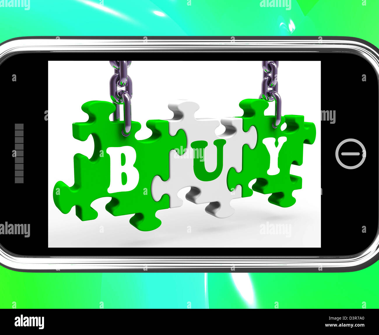 Buy On Smartphone Showing Consumerism And Ecommerce Stock Photo - Alamy