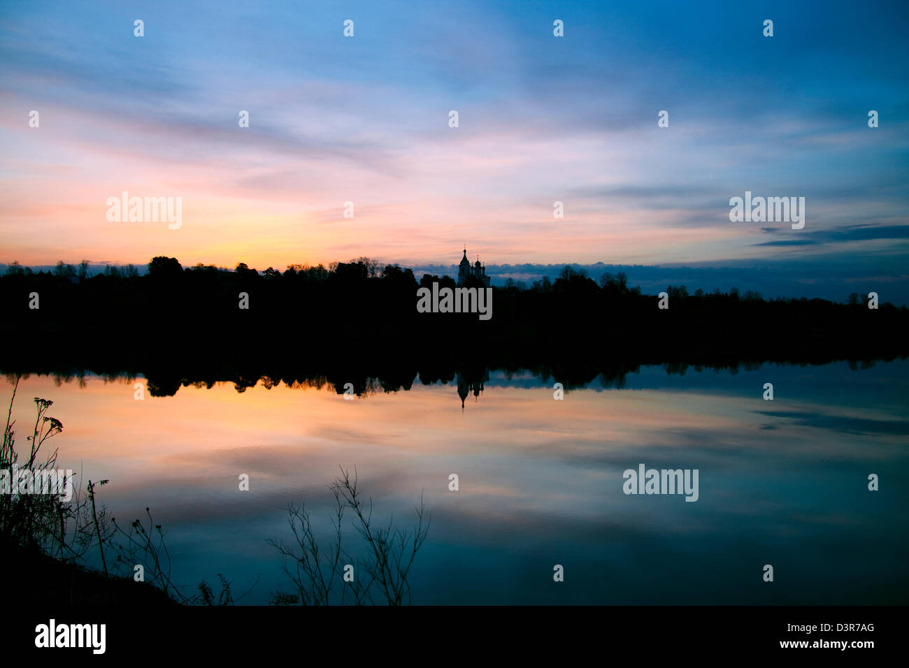 Spring dawn at lake Stock Photo - Alamy