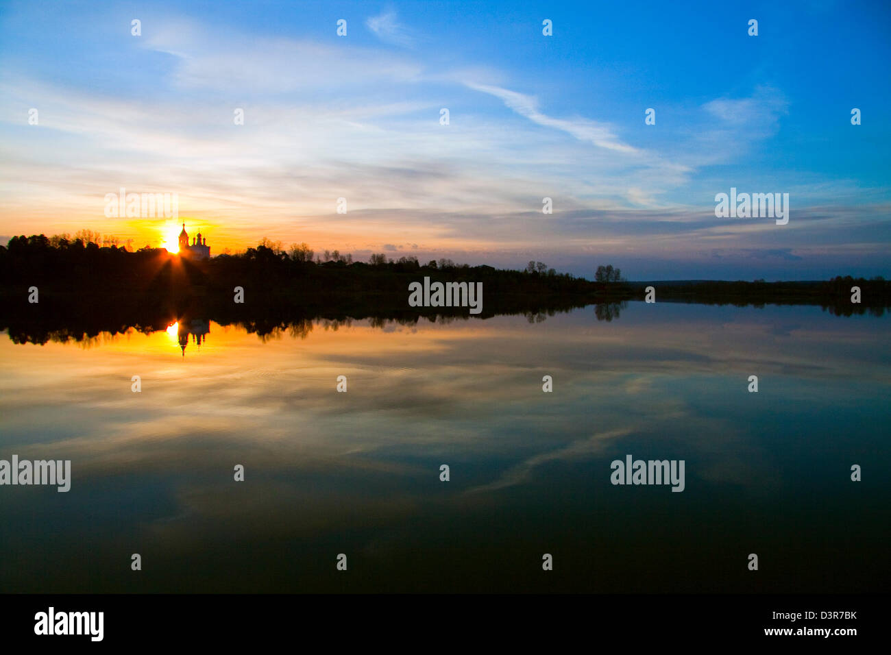 Spring dawn at lake Stock Photo - Alamy