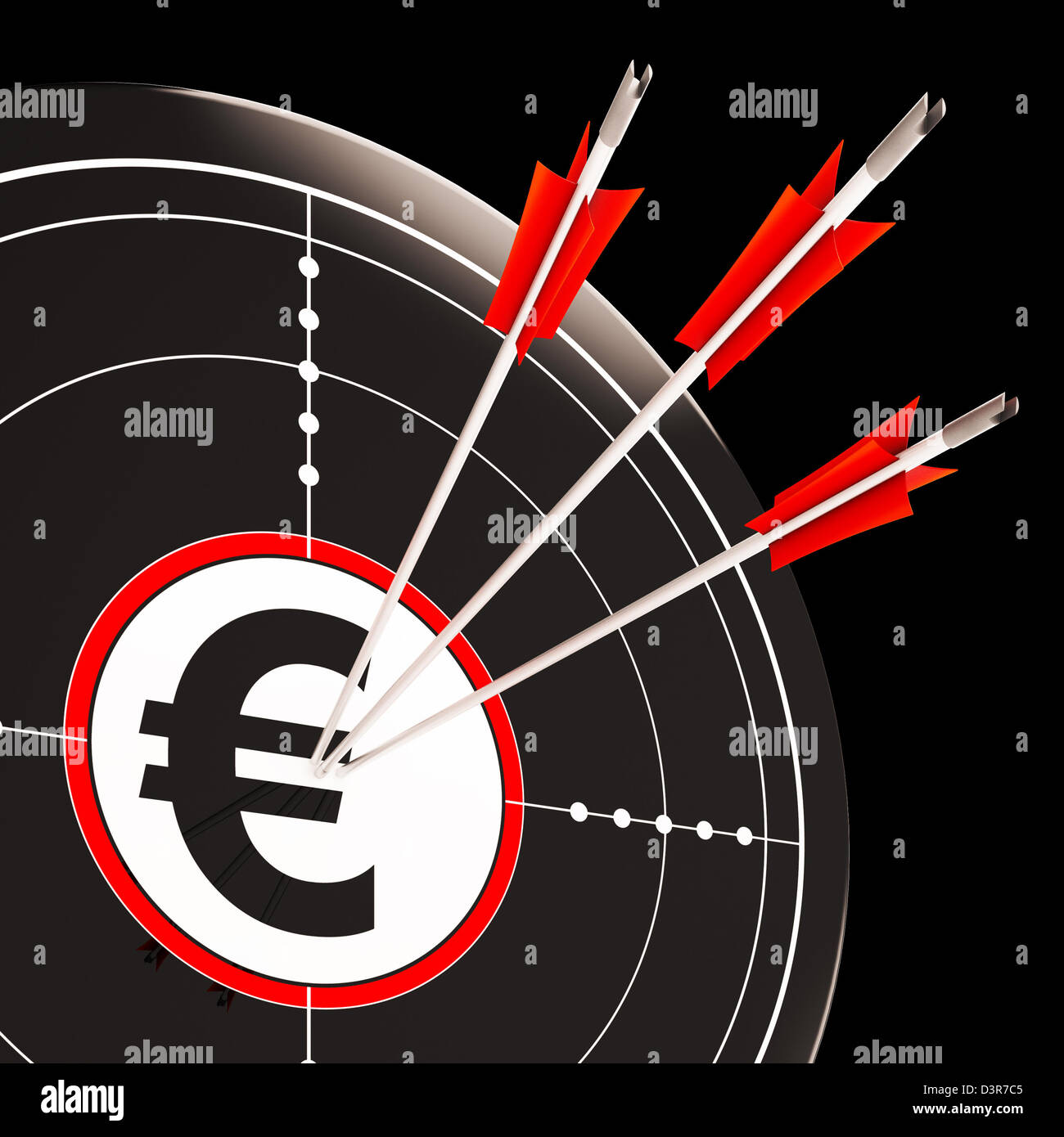 Euro Target Shows Savings Investment And Security In Europe Stock Photo ...