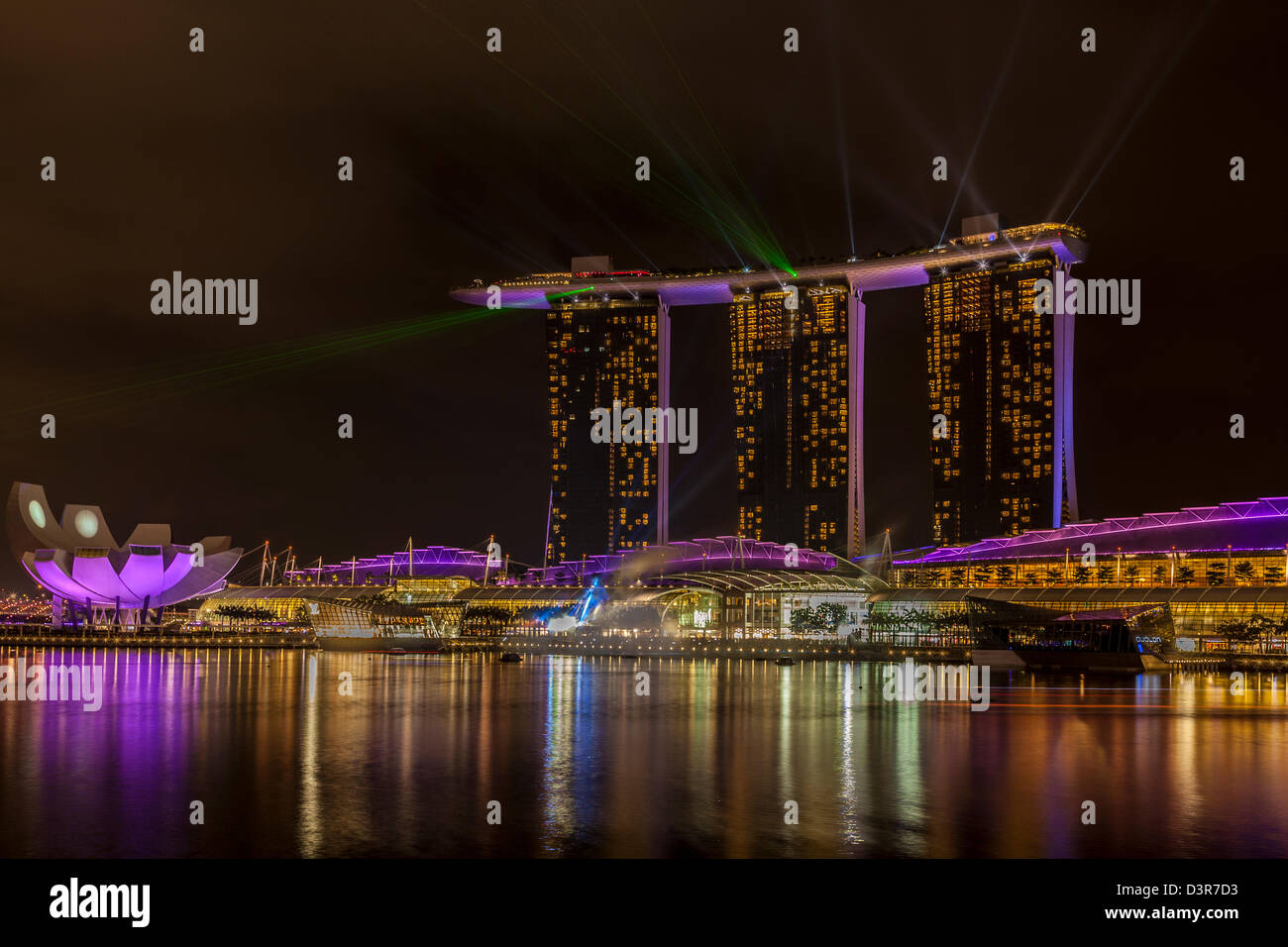 Marina Bay Sands laser show, Singapore Stock Photo - Alamy