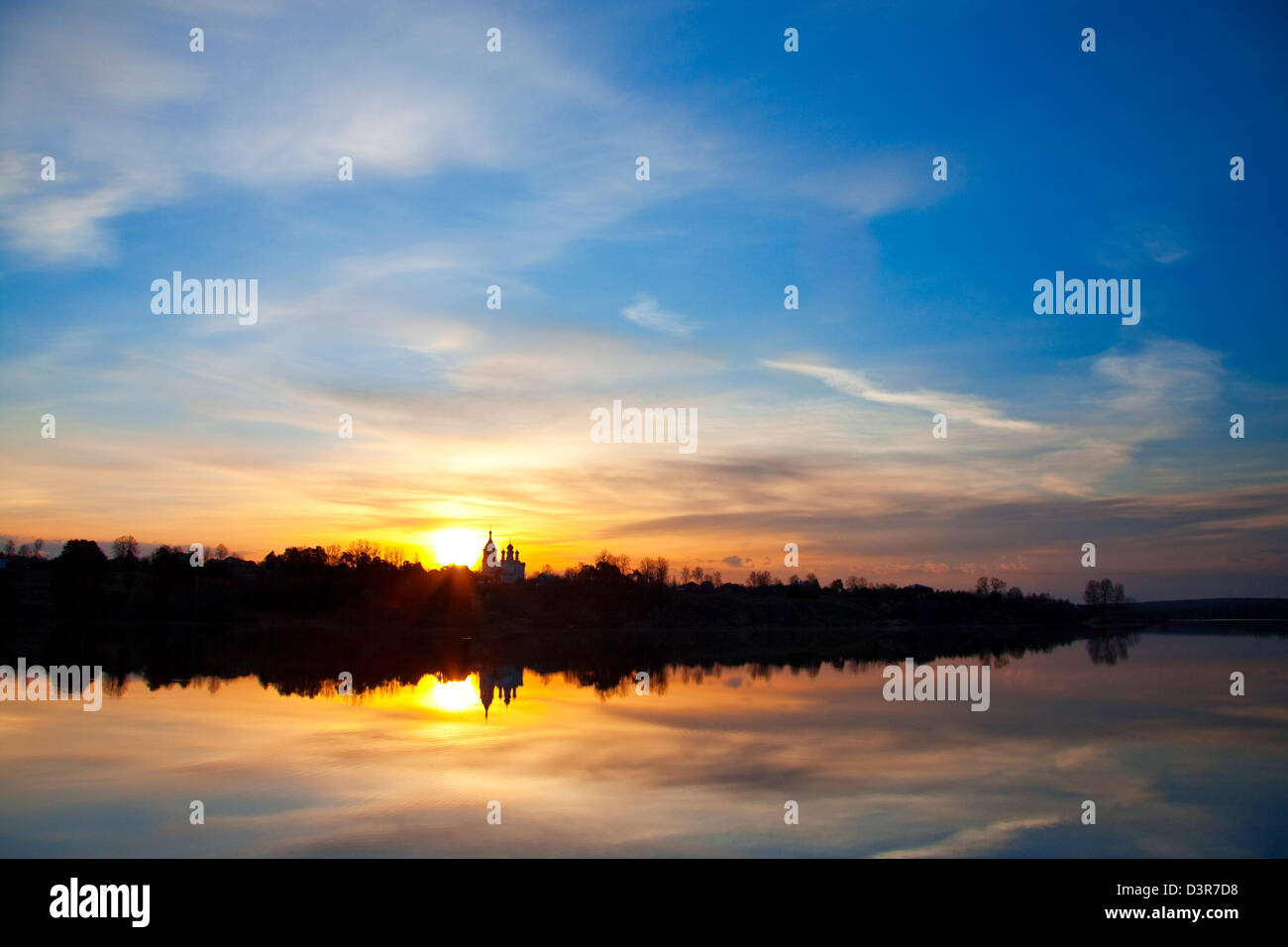 Spring dawn at lake Stock Photo - Alamy