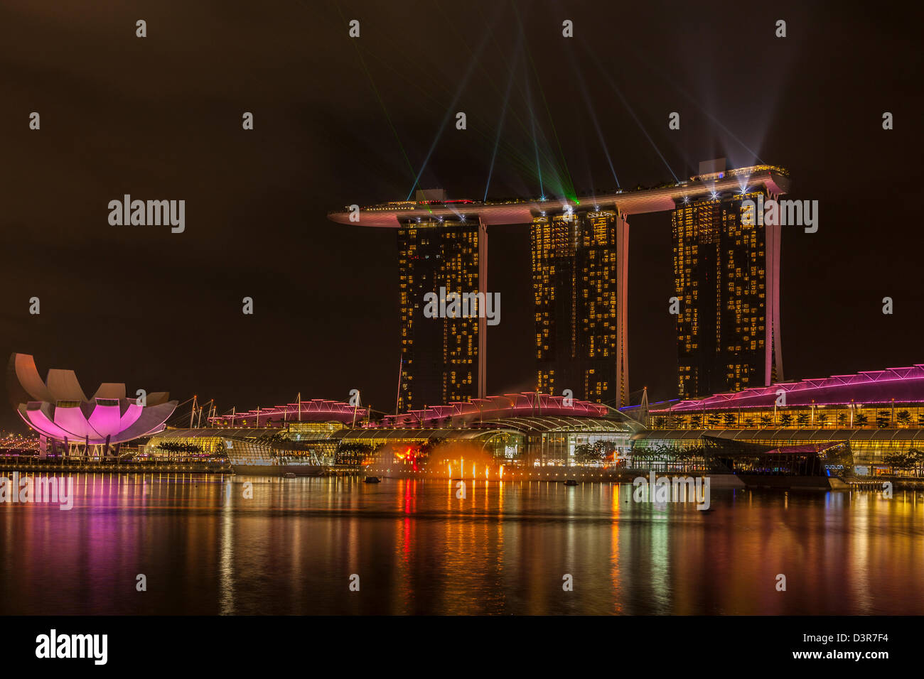 Marina Bay Sands laser show, Singapore Stock Photo - Alamy