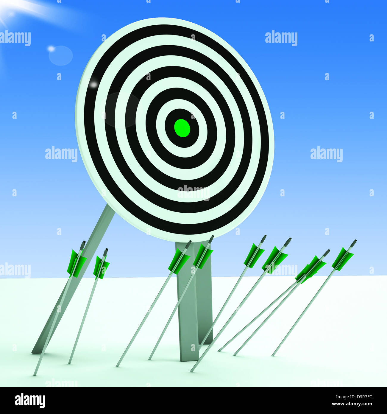 Arrows On Floor Showing Poor Accuracy And Ineffective Aiming Stock ...
