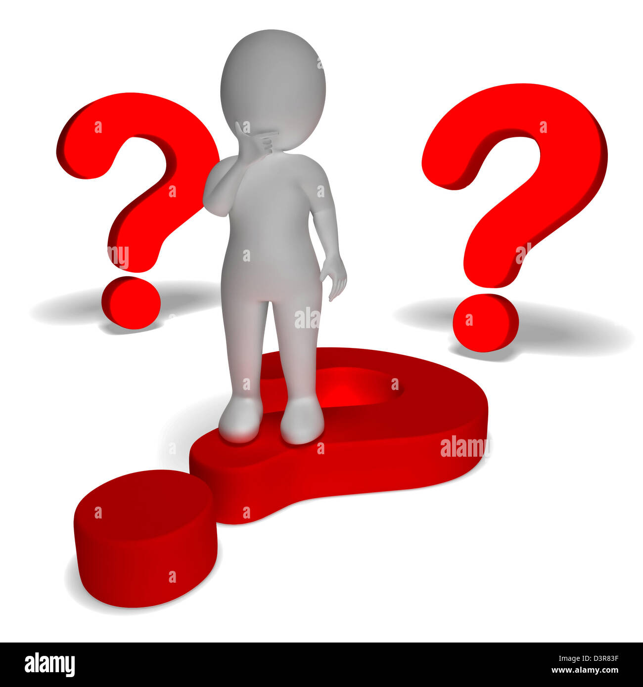 Question Marks Around Man Showing Confusion And Unsure Stock Photo - Alamy