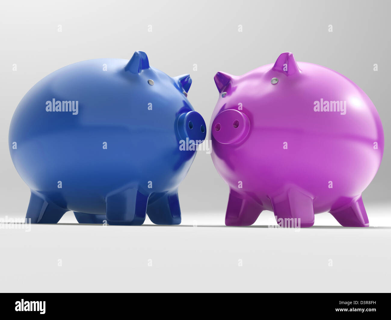 Pair Of Pigs Showing Savings Banking And Money Stock Photo - Alamy