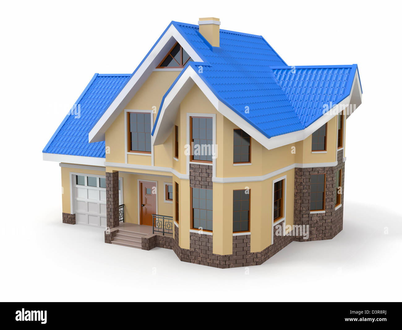 House on white background. Three-dimensional image. 3d Stock Photo - Alamy