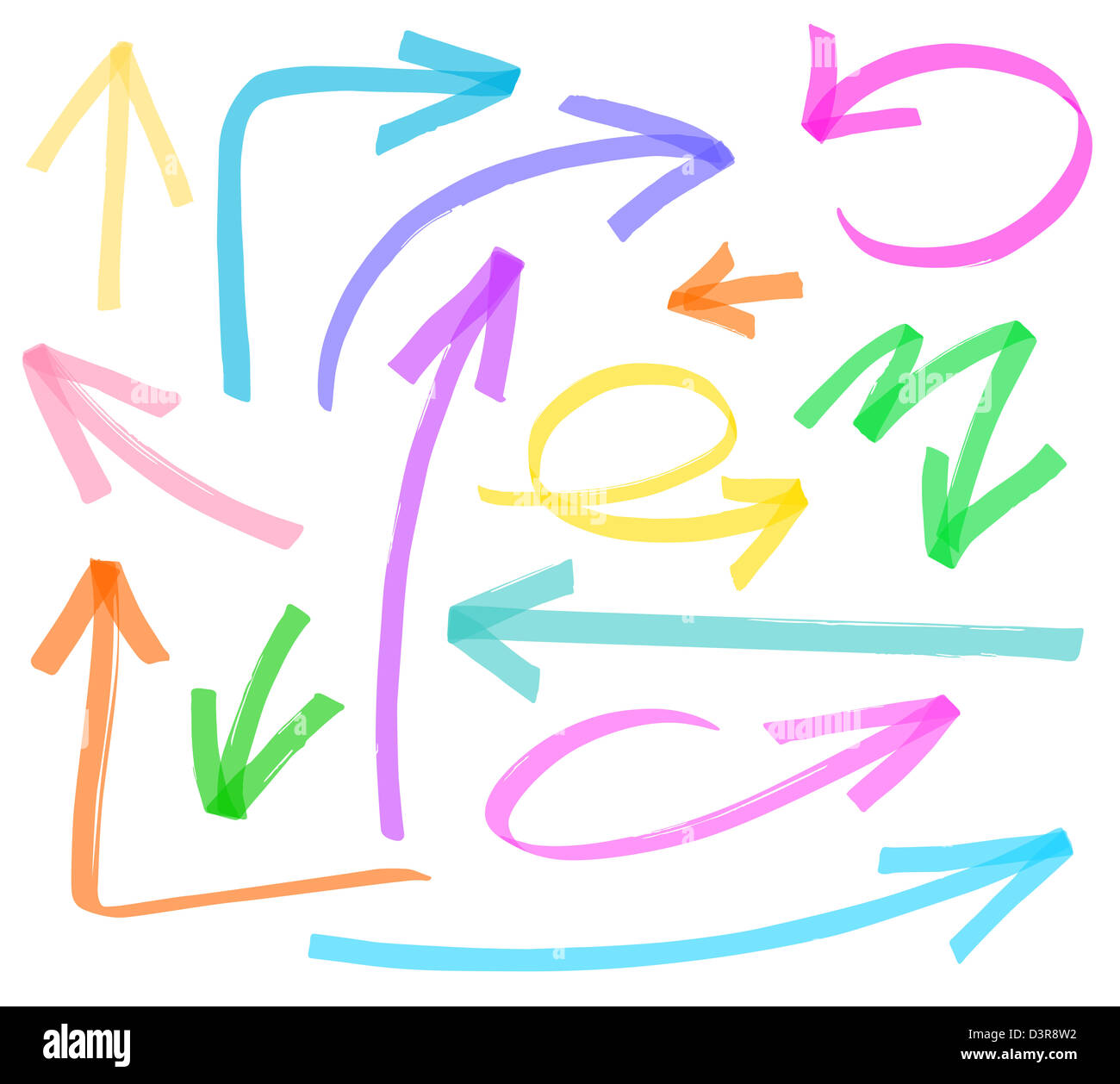 set of vector highlighter arrows Stock Photo - Alamy