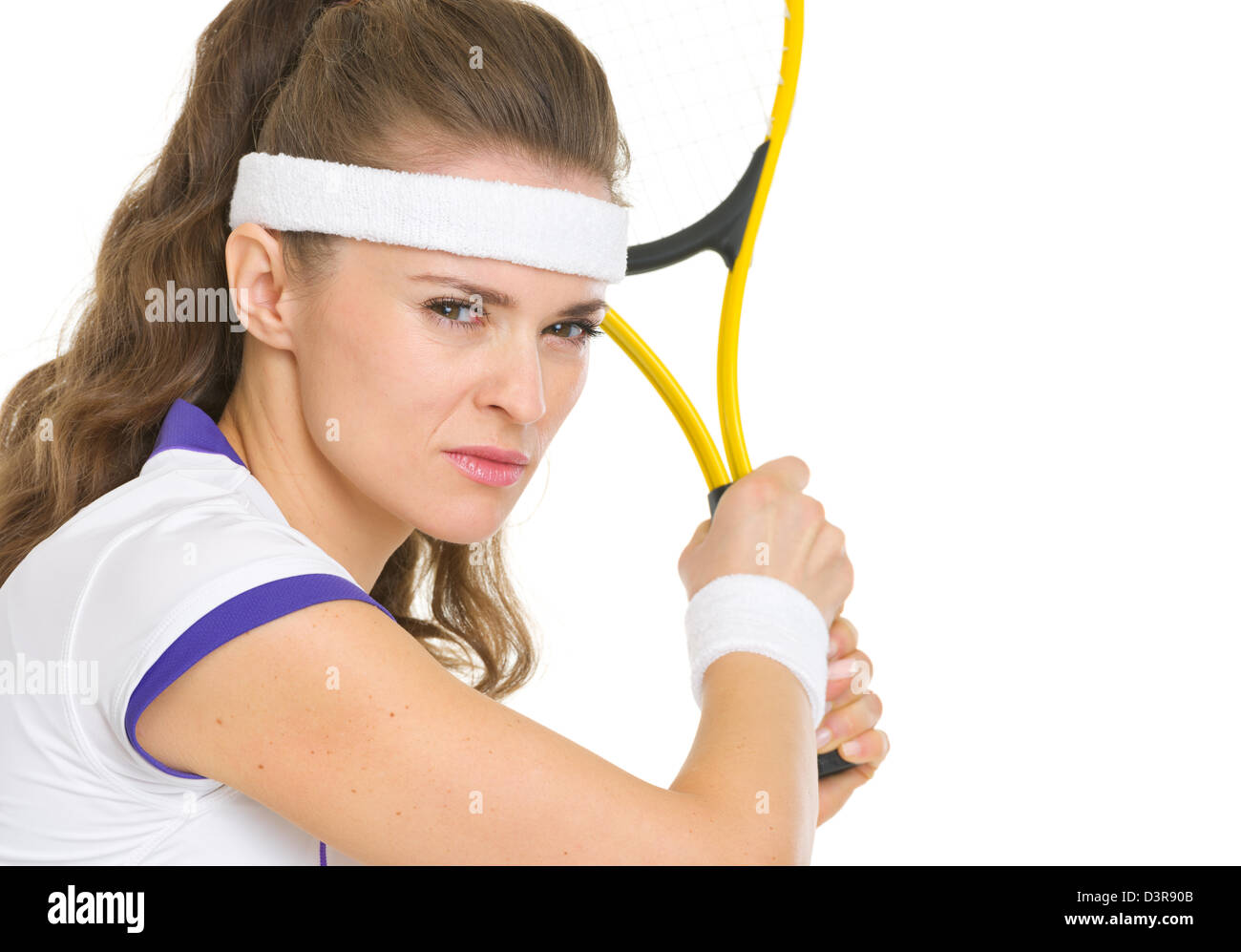 Confident tennis player ready to hit ball Stock Photo - Alamy