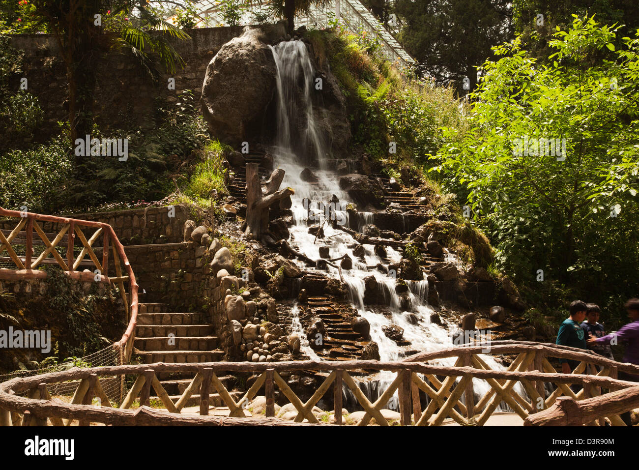 Artificial waterfall at Company Bagh in Mussoorie, Uttarakhand, India ...