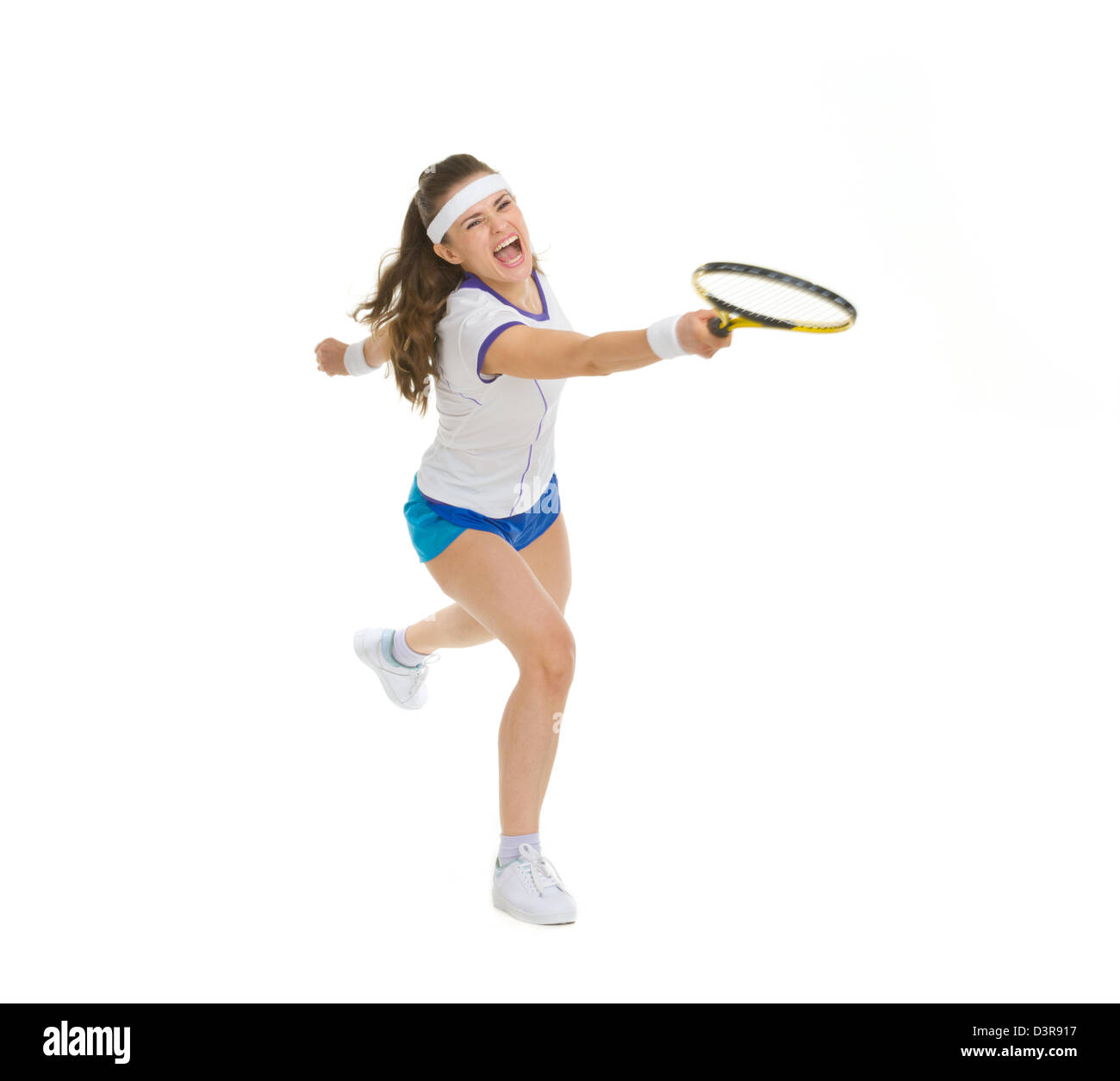 Tennis player hitting ball hi-res stock photography and images - Alamy