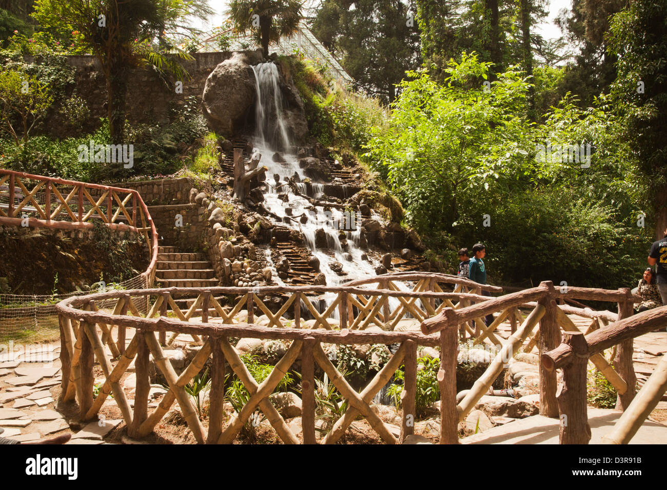 Artificial waterfall at Company Bagh in Mussoorie, Uttarakhand, India ...