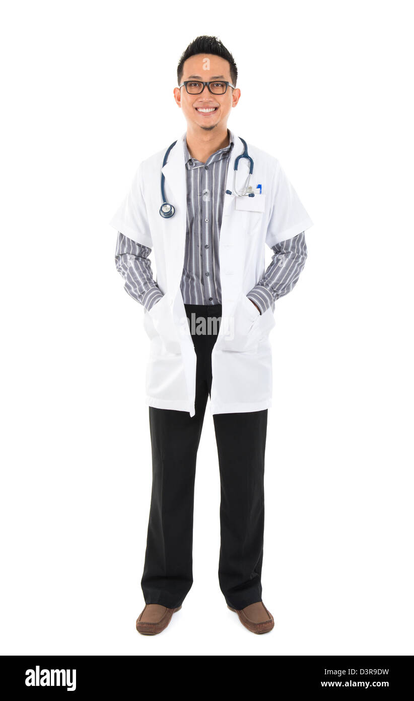 Full body southeast Asian medical doctor. Male medical doctor standing ...