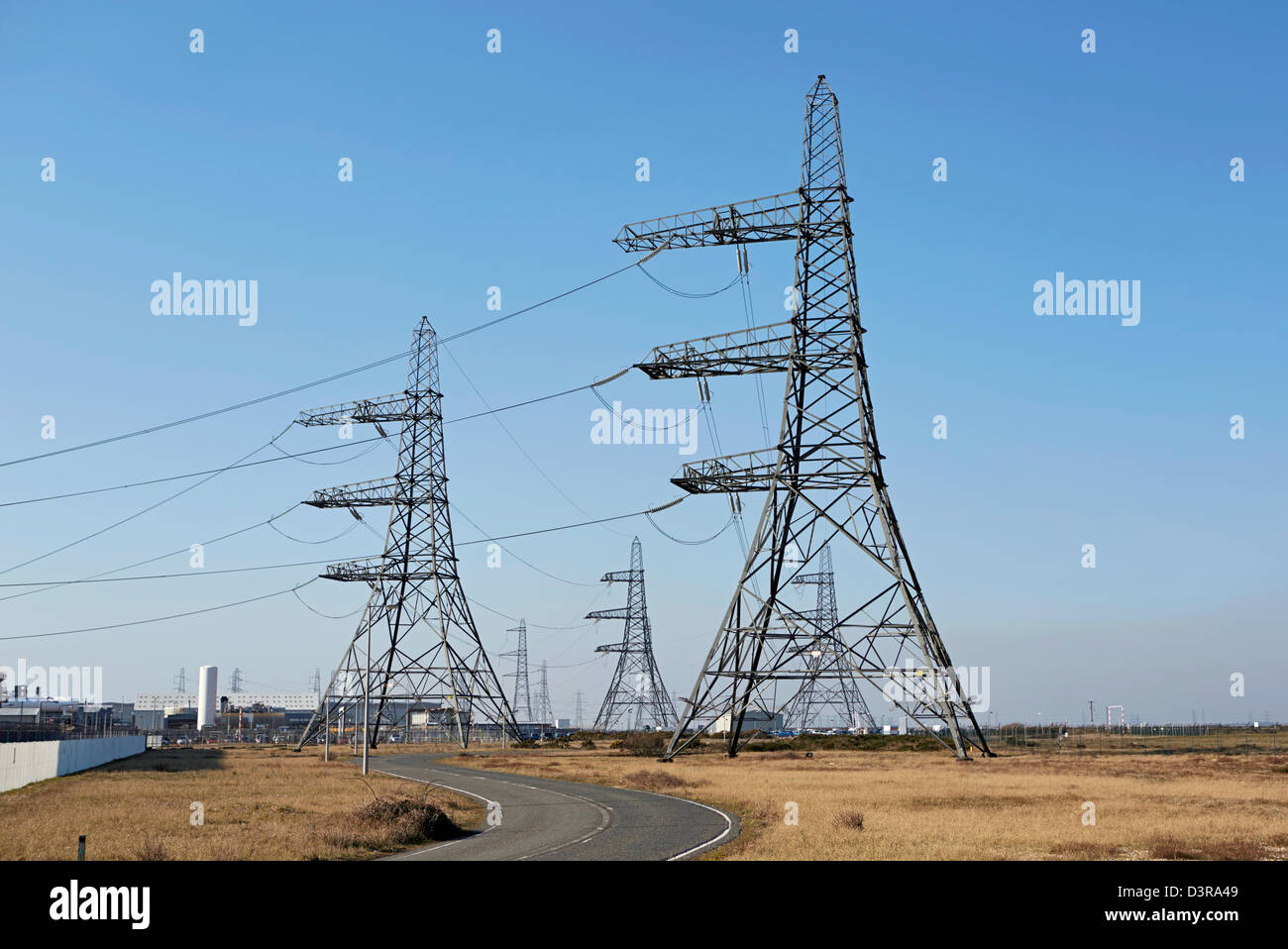 Dungeness electricity pylons carrying power from Dungeness B nuclear ...