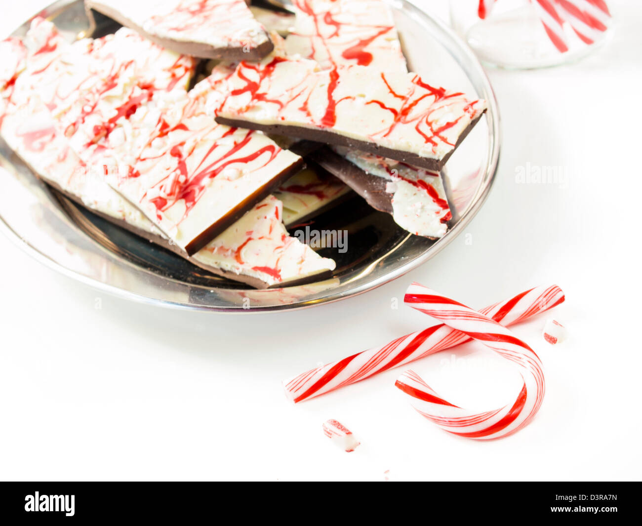 Traditional Christmas Chocolate Peppermint Bark sprinkled with ...