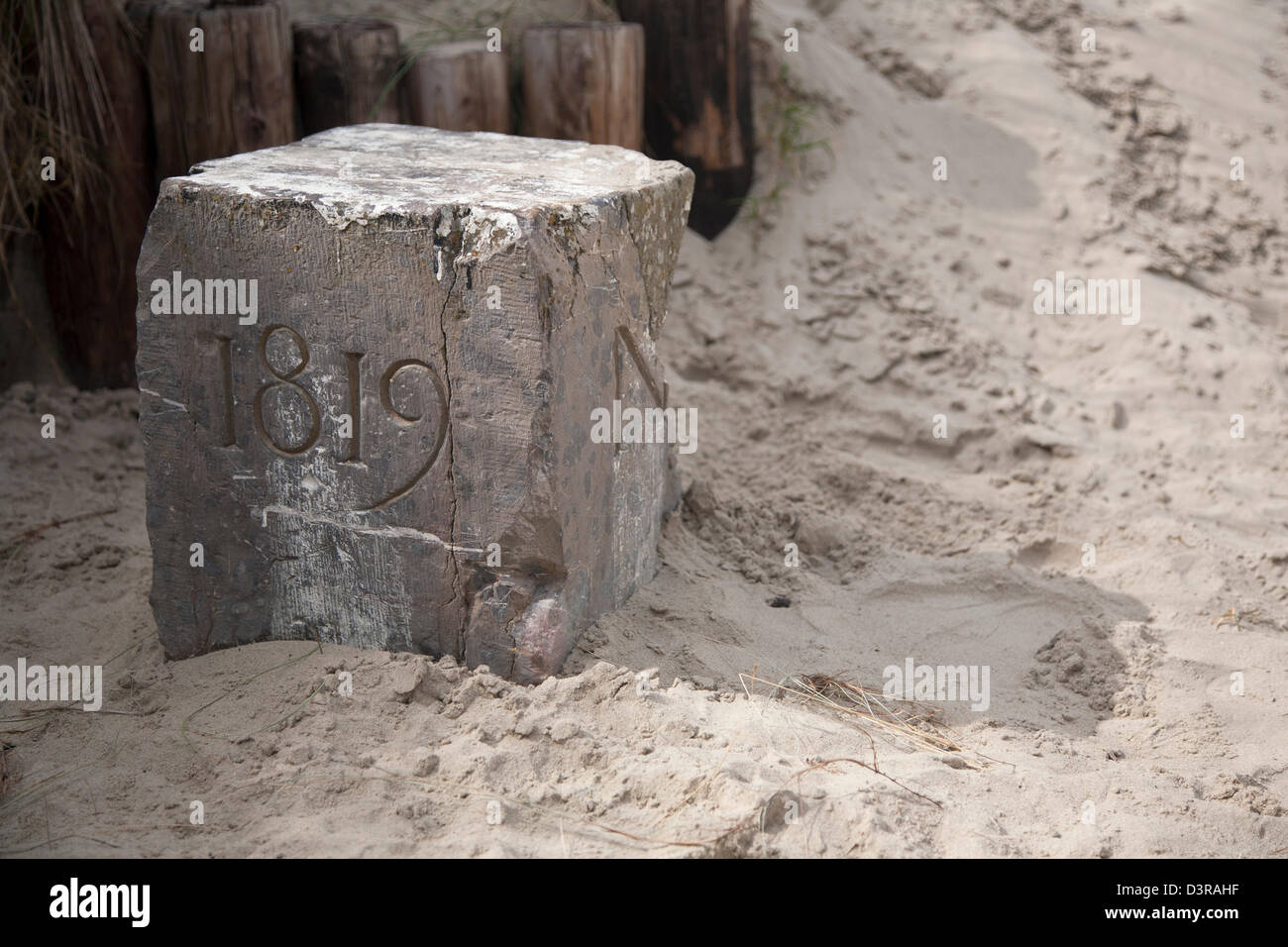 Old border stone between France and Belgium Stock Photo - Alamy