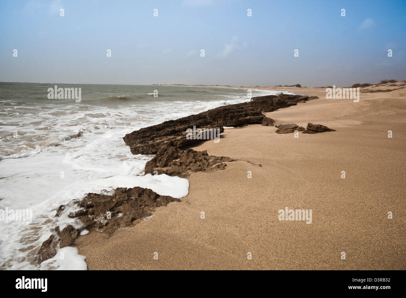 Rock formations on the beach, Dwarka Beach, Dwarka, Gujarat, India ...