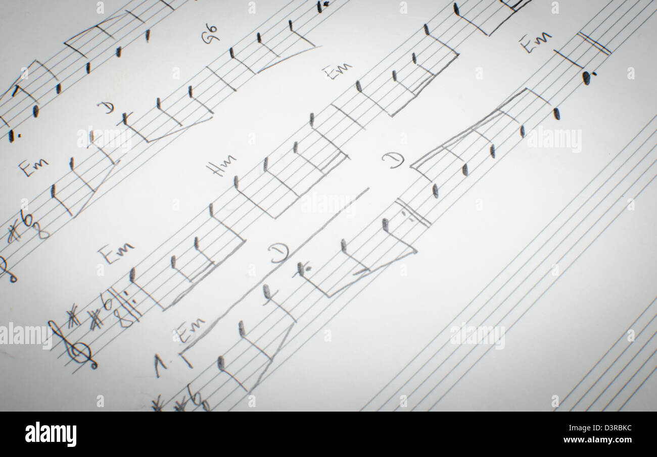 Detail Of A Note Sheet Stock Photo - Alamy