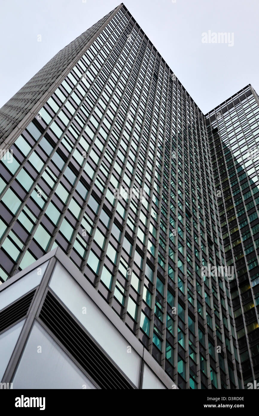 Looking up at the glass fronted HM Revenue & Customs office building ...