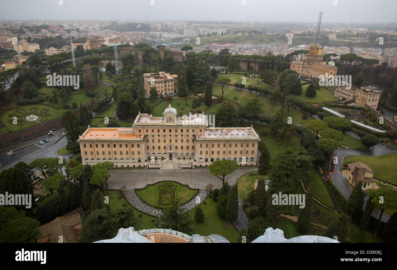 A view at the monastery of Mater Ecclesiae (back, R), the broadcasting ...