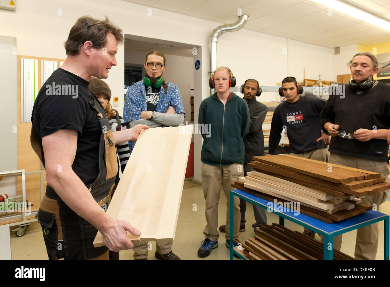 Berlin, Germany, machine safety course for carpenters Stock Photo - Alamy