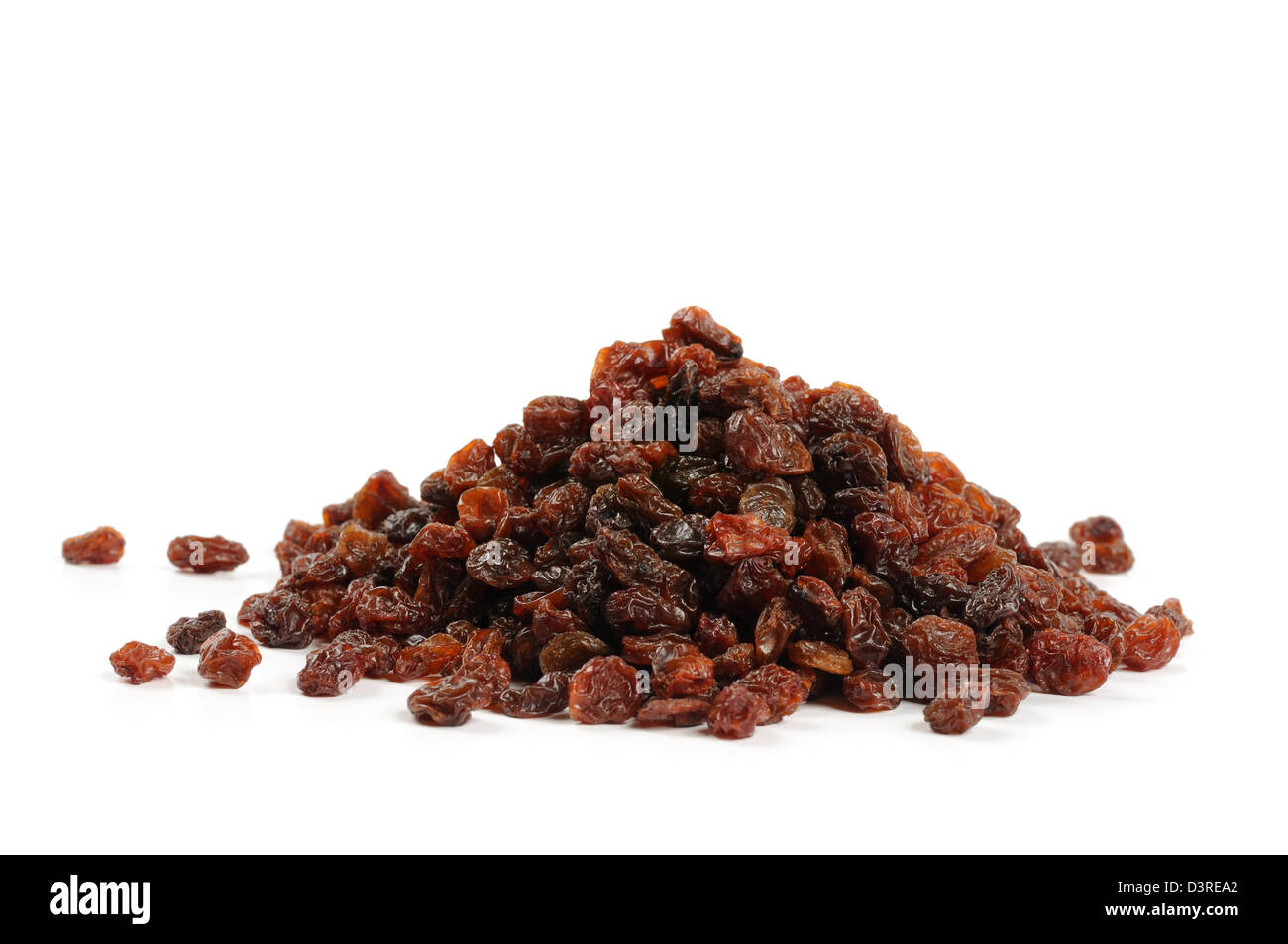 Many sweet red raisins isolated on white Stock Photo - Alamy